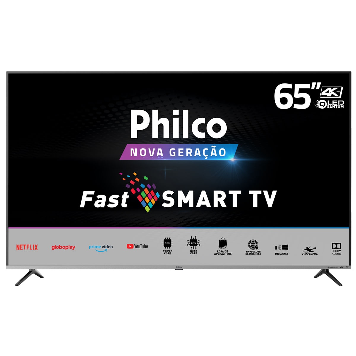 Smart TV Philco 65” PTV65F82SSG 4K QLED – Netflix - Outlet - Eletroclub