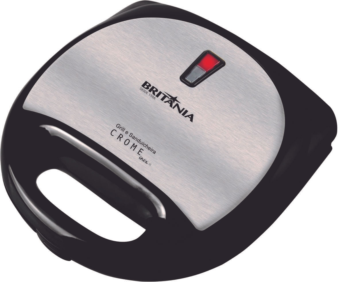 Grill e Sanduicheira Britânia Crome Inox Antiaderente 750W - Outlet ...