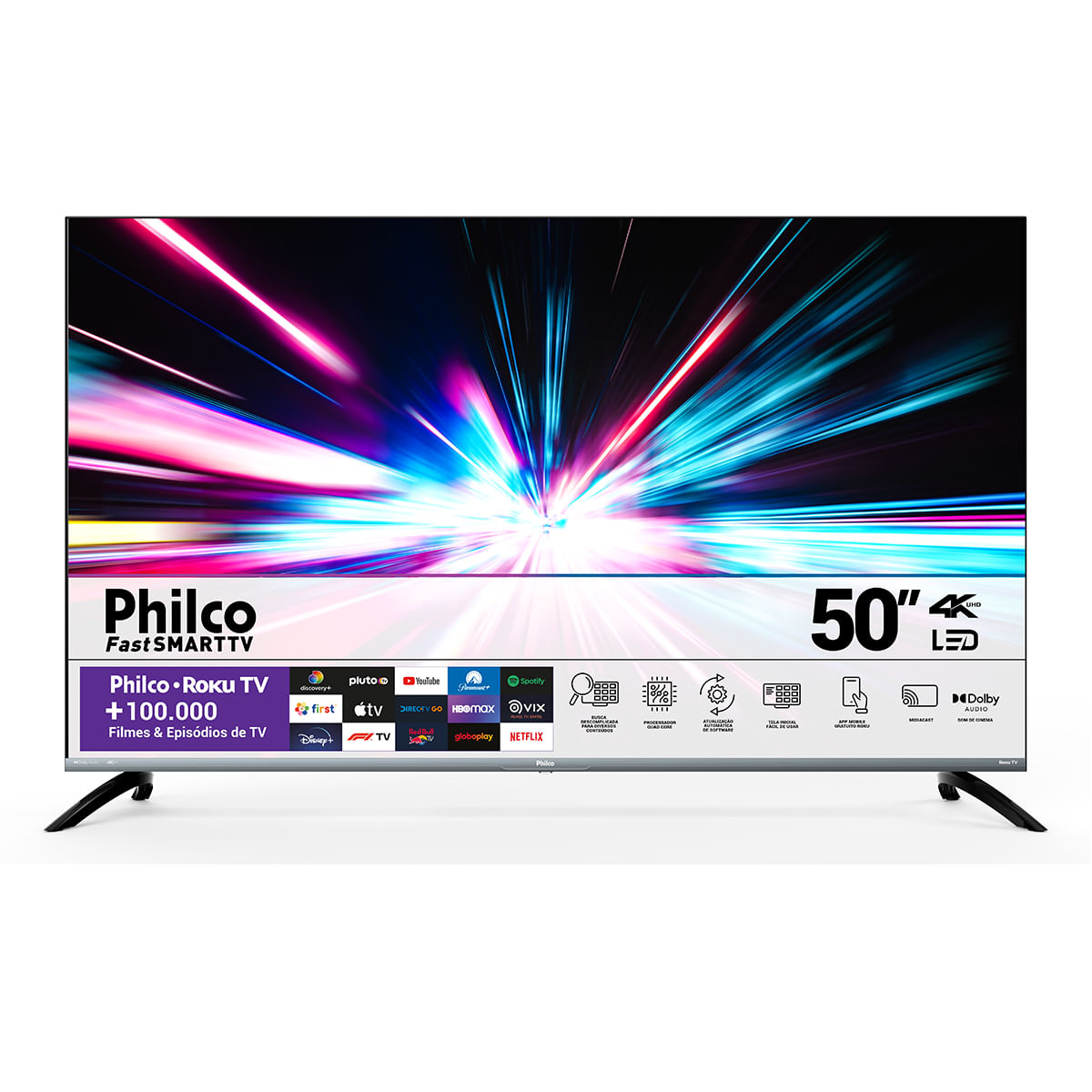 Smart TV 50” Philco 4K PTV50G70R2CSGBL Led Dolby Audio - Loja Oficial Philco - Eletrodomésticos ...