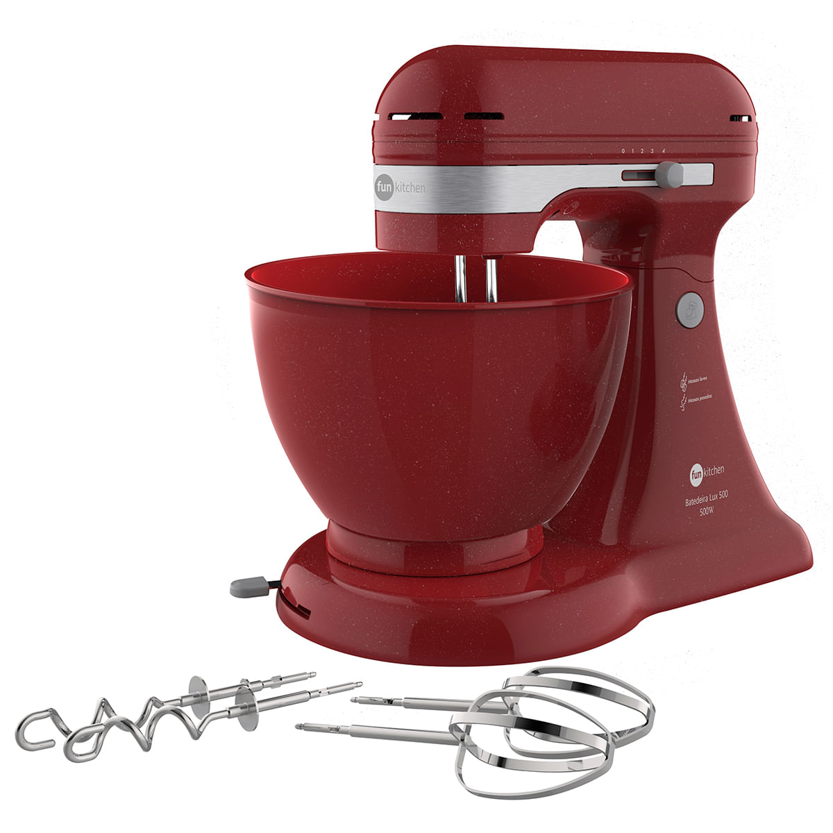 Batedeira Fun Kitchen Lux 500 Vermelha 4 Velocidades 500W - Loja ...