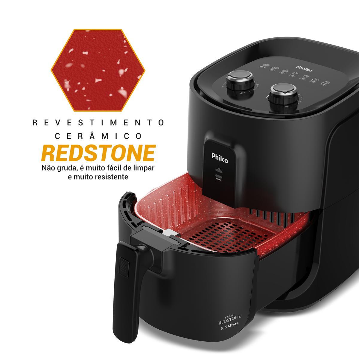 Air Fryer Philco 5,5L Revestimento Redstone 1500W PAF55B - Loja Oficial ...