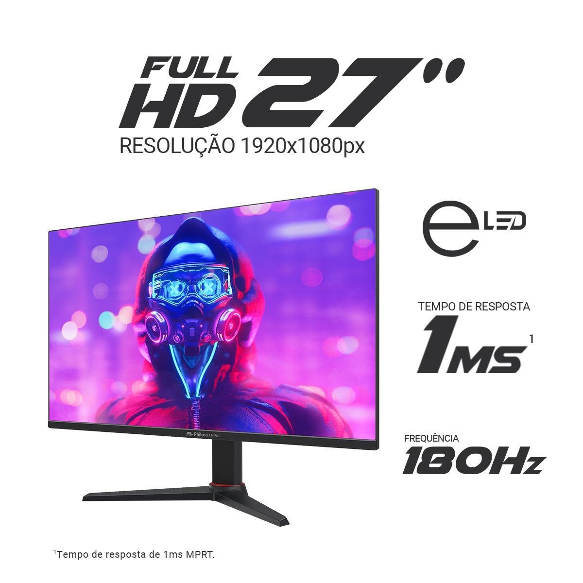 Monitor Gamer Philco 27" 180Hz Full HD Tela Plana PMG27M23T - Loja ...